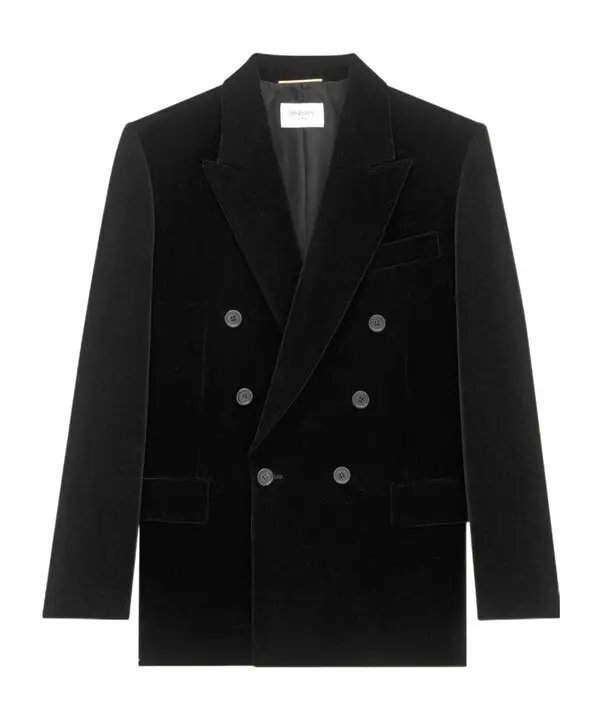 Saint Laurent Cassandre Velvet Jacket - Black