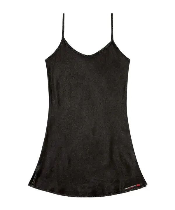 DIESEL® Logo-print Slip Dress - Black