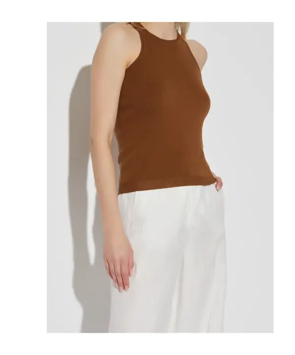 Max Mara Ribbed Round Neck Sleeveless Tank Top