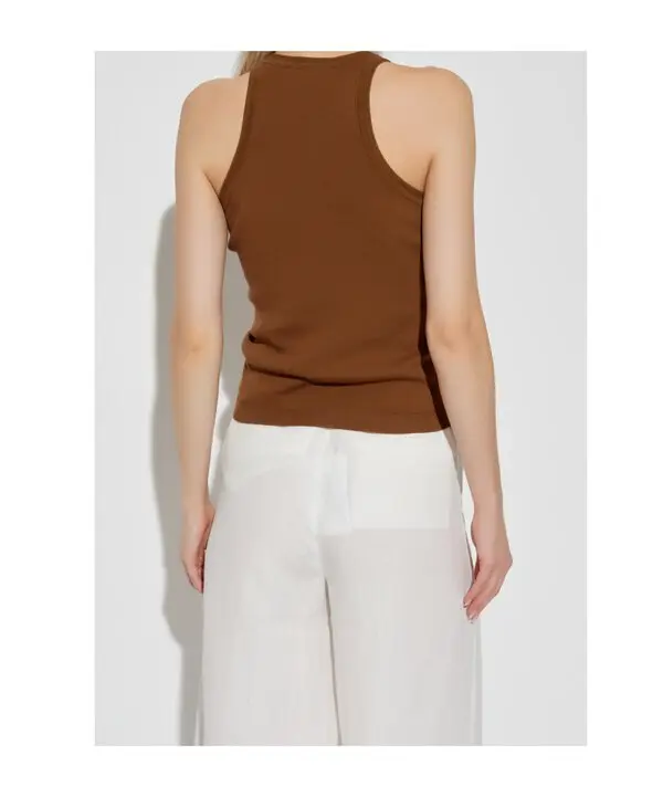 Max Mara Ribbed Round Neck Sleeveless Tank Top