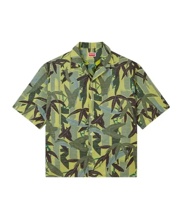 Kenzo Chiku-rin Camo Hawaiian Short Sleeved Shirt - Green