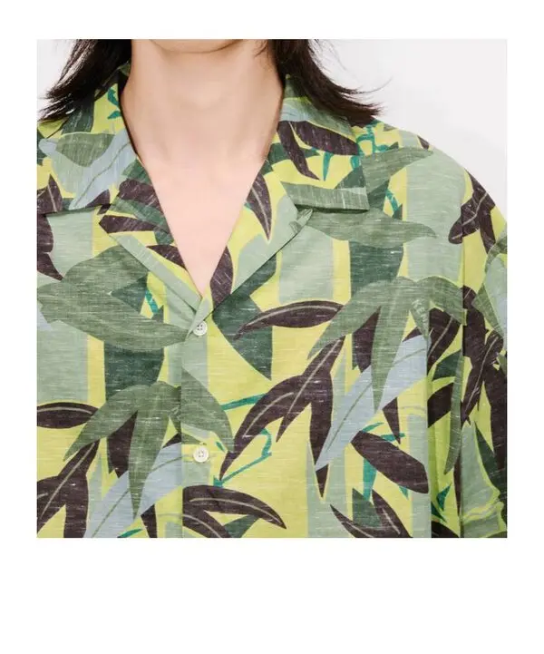 Kenzo Chiku-rin Camo Hawaiian Short Sleeved Shirt - Green