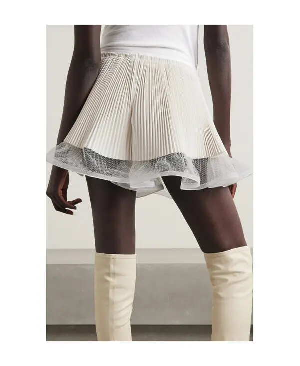 Givenchy Pleated Shorts With Lotus Leaf Edges