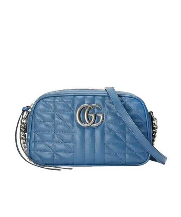 Gucci Gg Marmont Matelassé Shoulder Bag - Blue