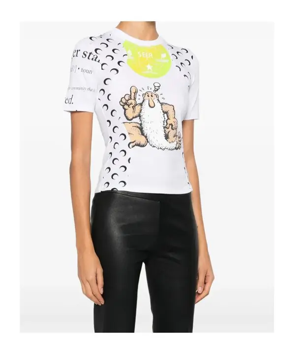 MARINE SERRE Graphic Print Crewneck T-shirt
