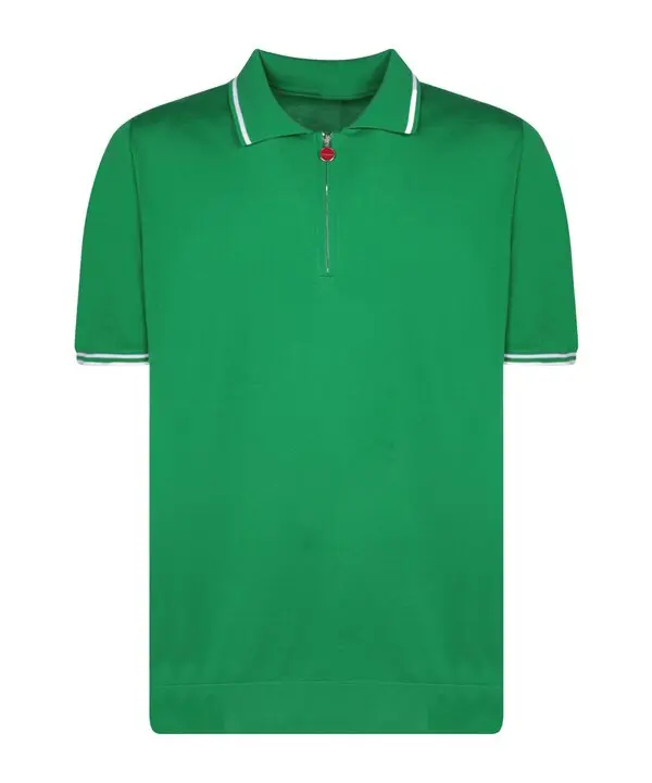 Kiton Striped-edge Knitted Polo Shirt