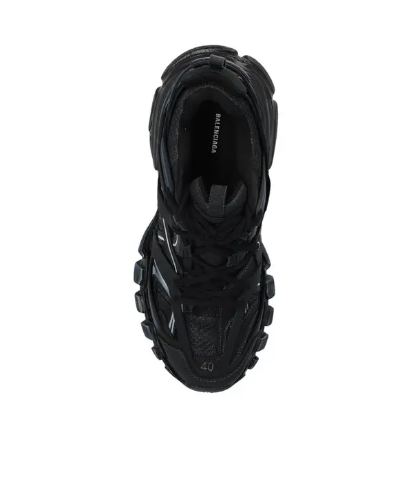Balenciaga Track Paneled Lace-up Sneakers - Black