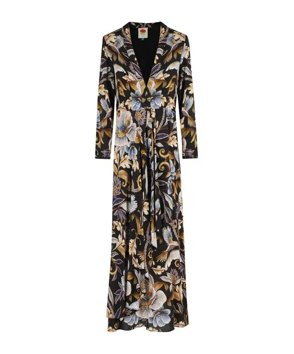 Farm Rio Printed Long Sleeve V-neck Dress