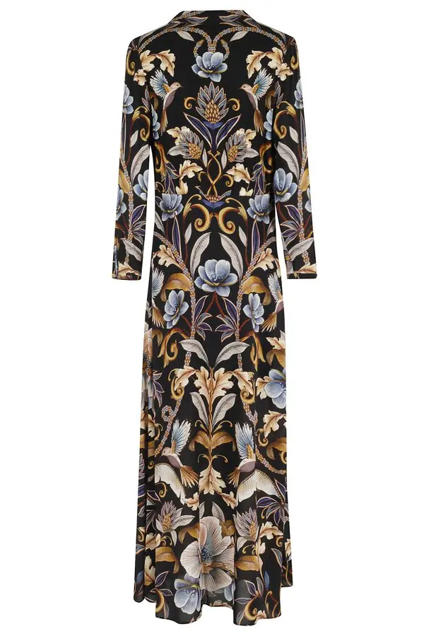Farm Rio Printed Long Sleeve V-neck Dress