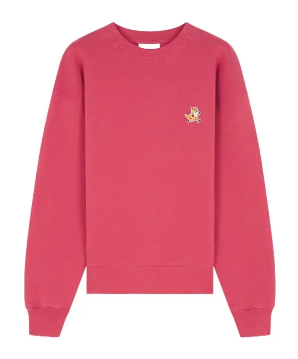 Maison Kitsuné Speedy Fox Patch Crewneck Sweatshirt - Red Currant