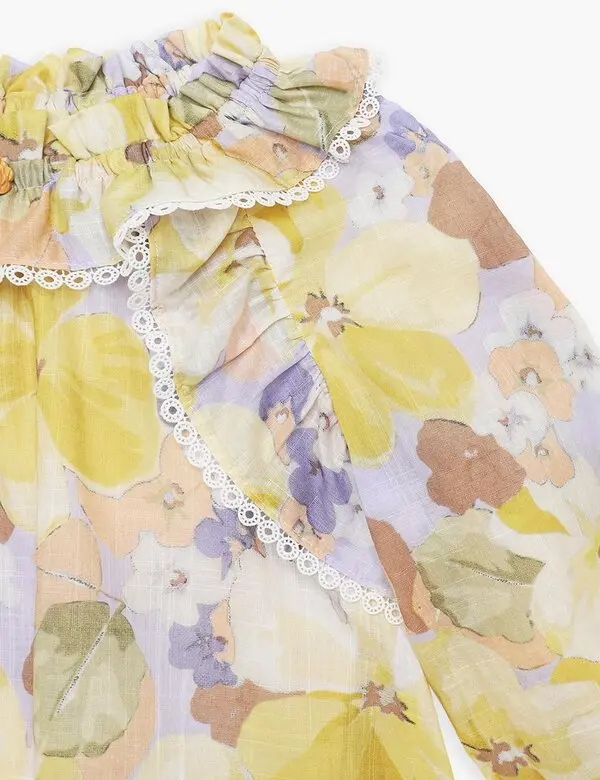 Zimmermann Pop Gathered-neck Blouse