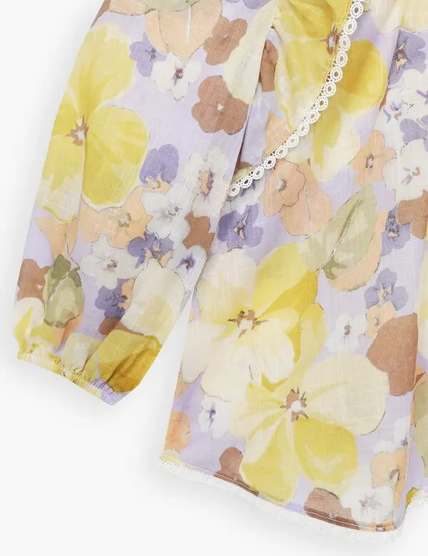Zimmermann Pop Gathered-neck Blouse