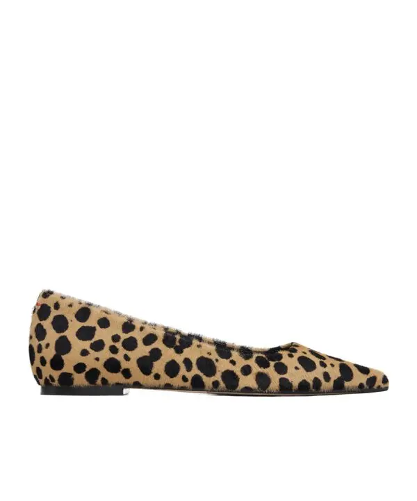 AeydĒ Cassy Leopard Print Pointed-toe Ballet Flats - Black