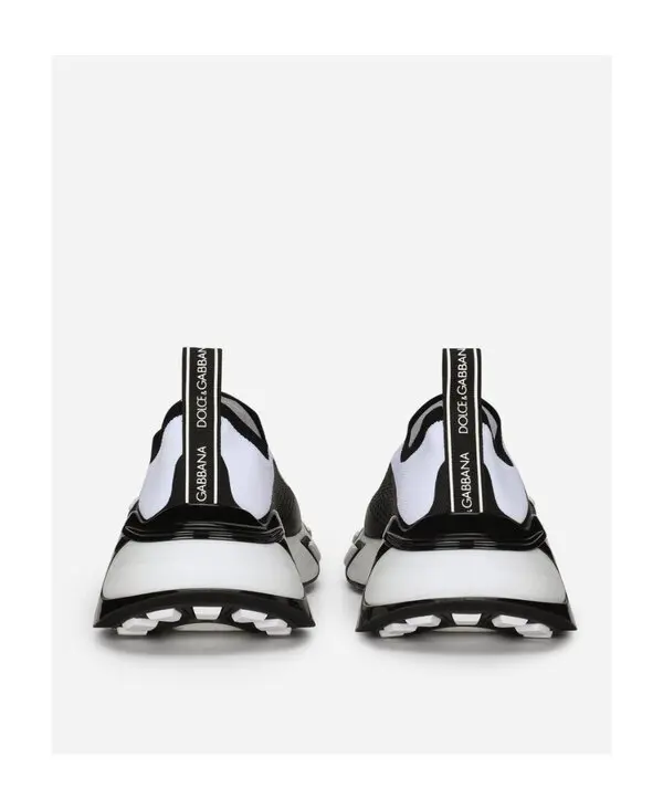 Dolce & Gabbana Sorrento Logo Knit Sneakers - Black