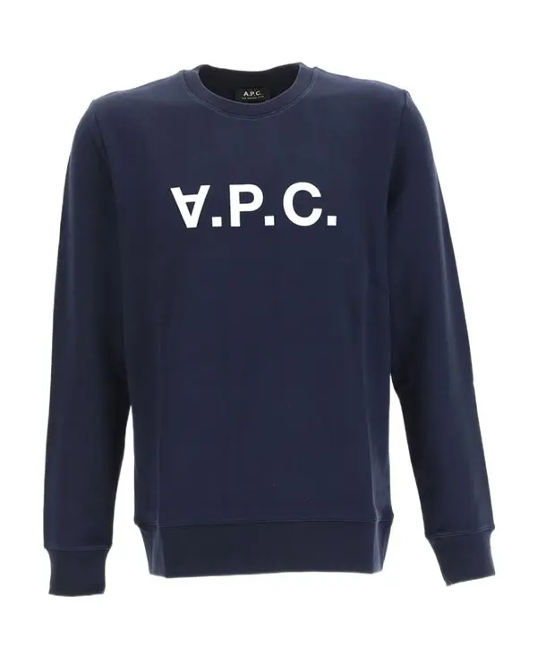 A.p.c. Flocked Logo Crewneck Sweatshirt - Black