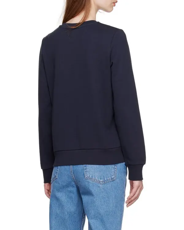 A.p.c. Flocked Logo Crewneck Sweatshirt - Black