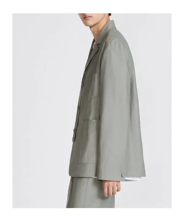 Dior Collared Button-up Jacket - Gray