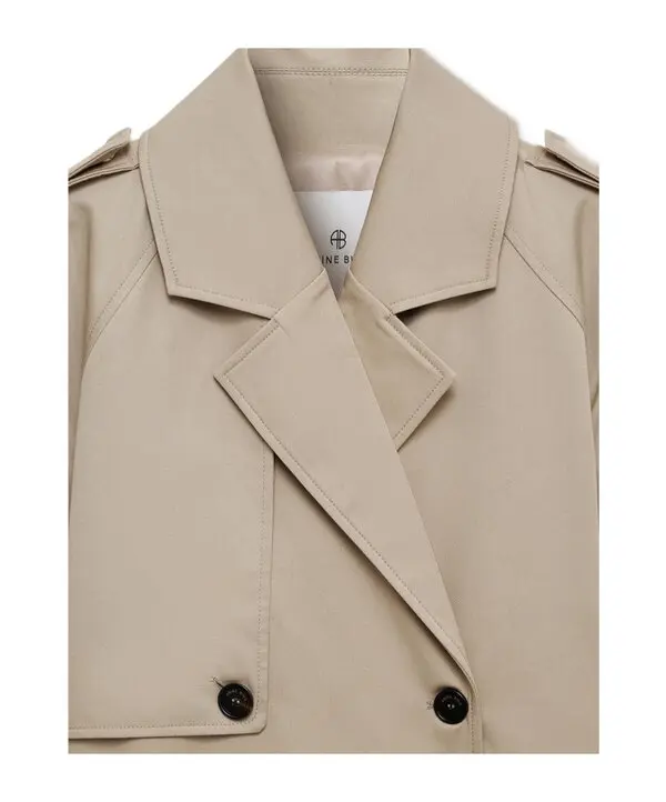 ANINE BING Double-breasted Belted Coat - Light Brown