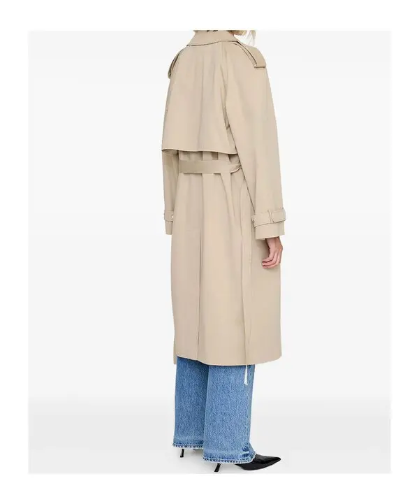 ANINE BING Double-breasted Belted Coat - Nude
