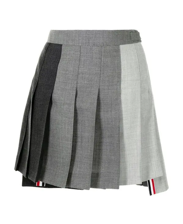 Thom Browne Rwb Striped Pleated Mini Skirt - No