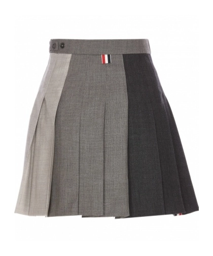 Thom Browne Rwb Striped Pleated Mini Skirt - No