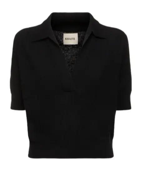 Khaite Jo V-neck Ribbed Sweater - Black