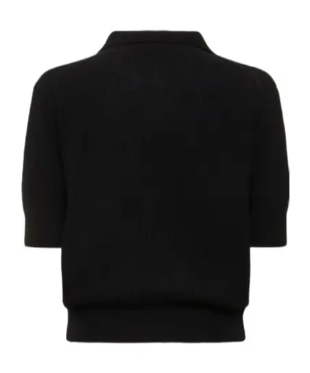 Khaite Jo V-neck Ribbed Sweater - Black