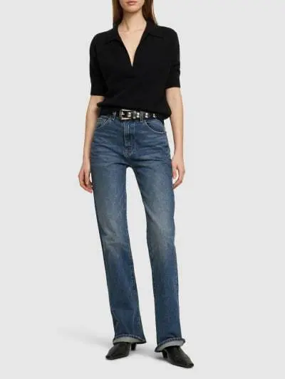 Khaite Jo V-neck Ribbed Sweater - Black