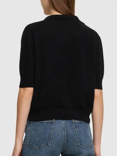 Khaite Jo V-neck Ribbed Sweater - Black