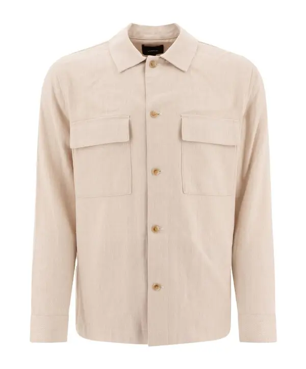 Vince Long Sleeve Casual Jacket With Button Detailing - Nude