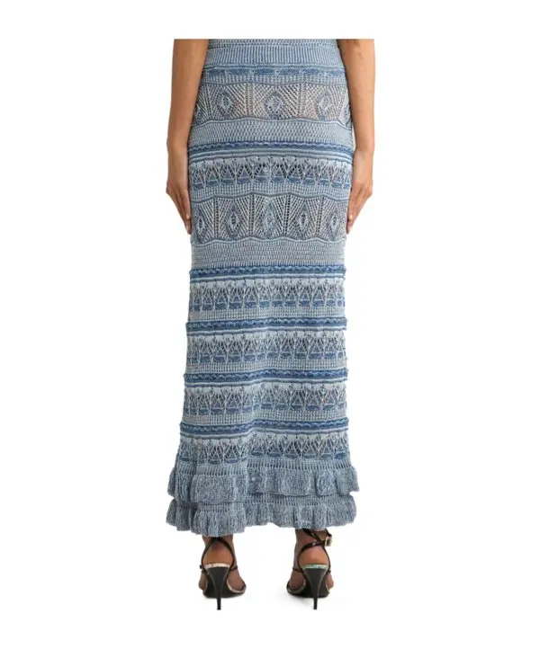 Etro Crocheted Trim Midi Knitted Skirt