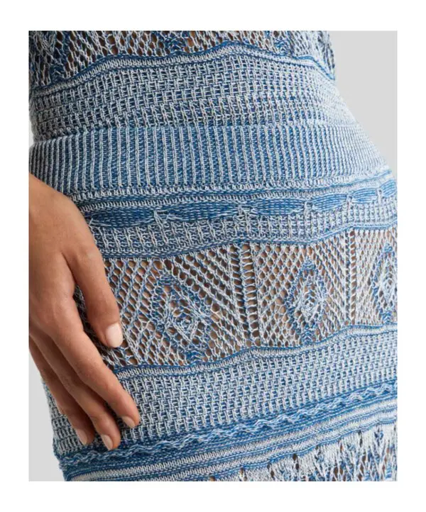 Etro Crocheted Trim Midi Knitted Skirt