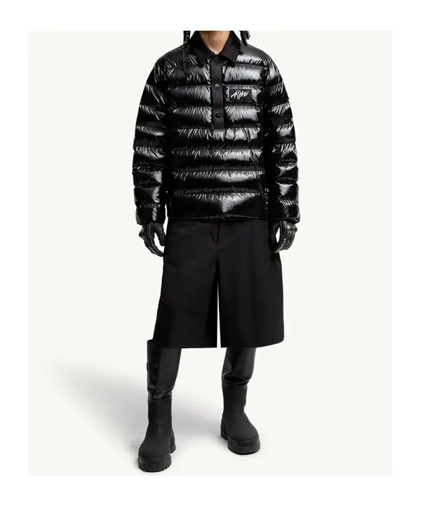Moncler Long-sleeved Quilted Down Jacket With Logo