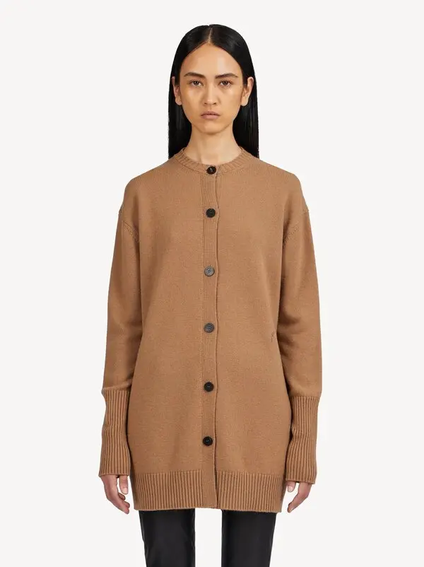 FERRAGAMO Ribbed Knit Cardigan Dress
