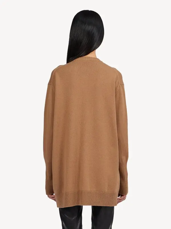 FERRAGAMO Ribbed Knit Cardigan Dress