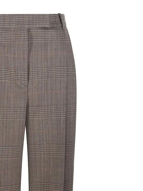 RÓHE Checked Wide-leg Trousers - Gray