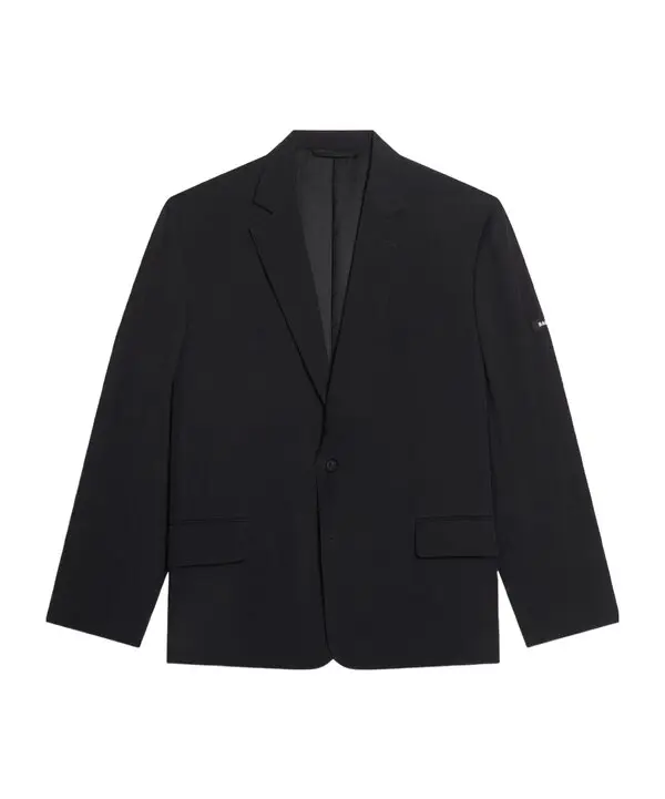 Balenciaga Single-breasted Blazer With Cut-out Lapel - Black