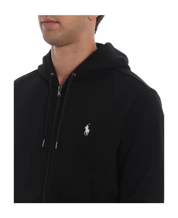 Polo Ralph Lauren Zip-up Hooded Jacket With Embroidered Logo - Black