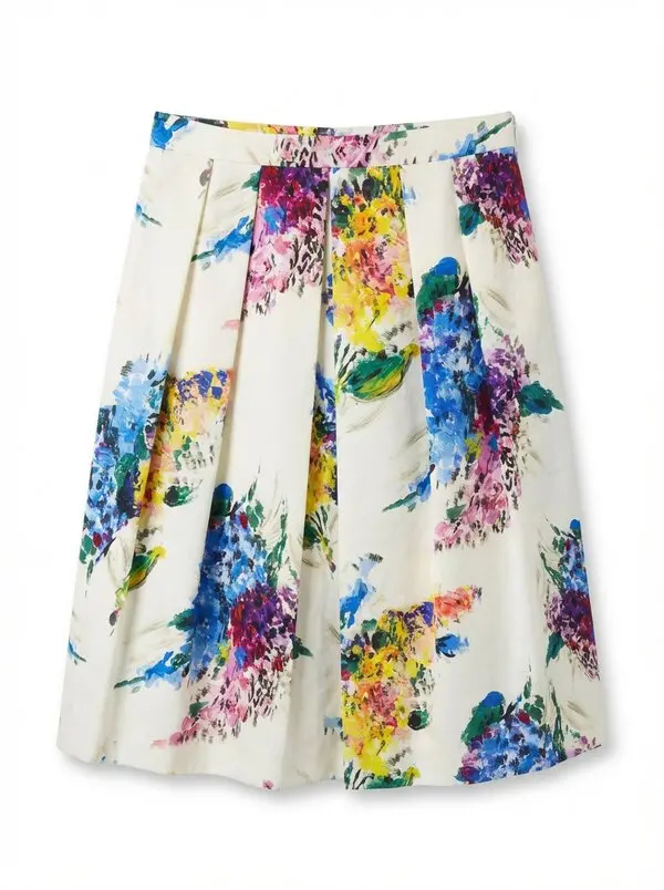 Max Mara Printed Pleated Skirt