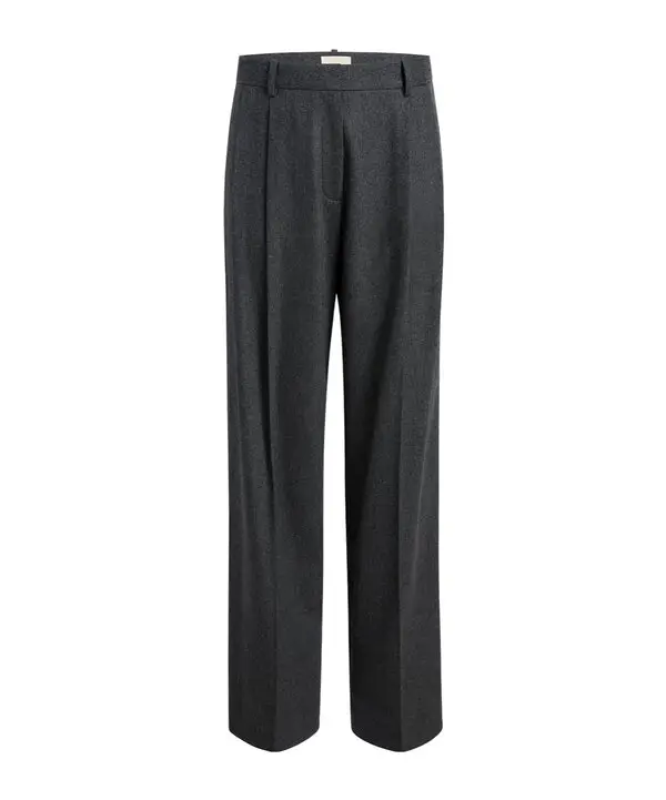 Khaite Pleated Straight-leg Trousers - Black