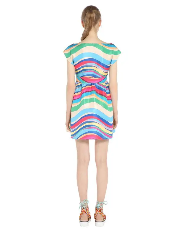 Red Valentino Printed Short Sleeve V-neck Dress
