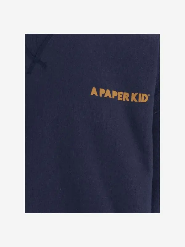 A PAPER KID Logo Print Crewneck Sweatshirt