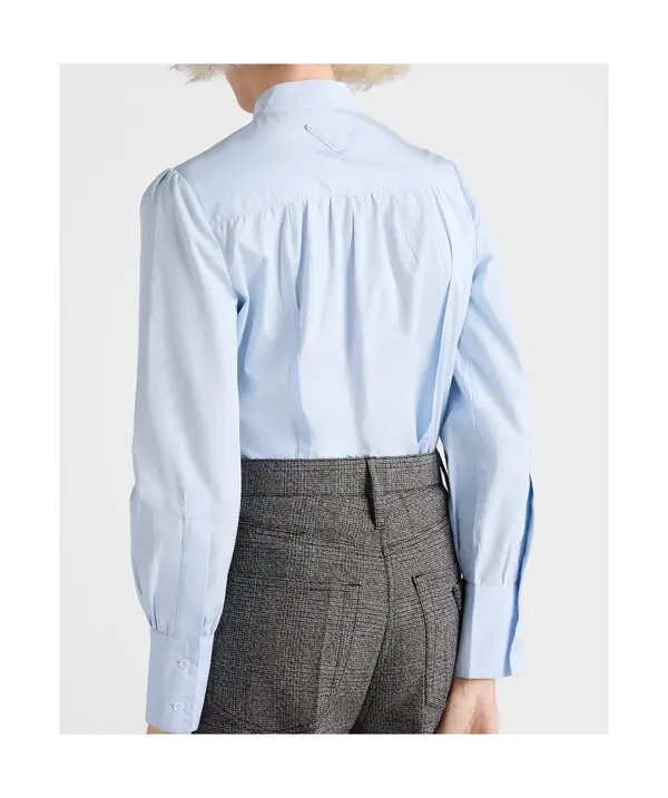 Prada Long Sleeve Shirt With Bow Detail And Ruching - No