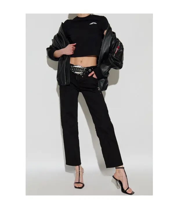 Dsquared2 Cropped Crewneck T-shirt With Pocket Detail - Black