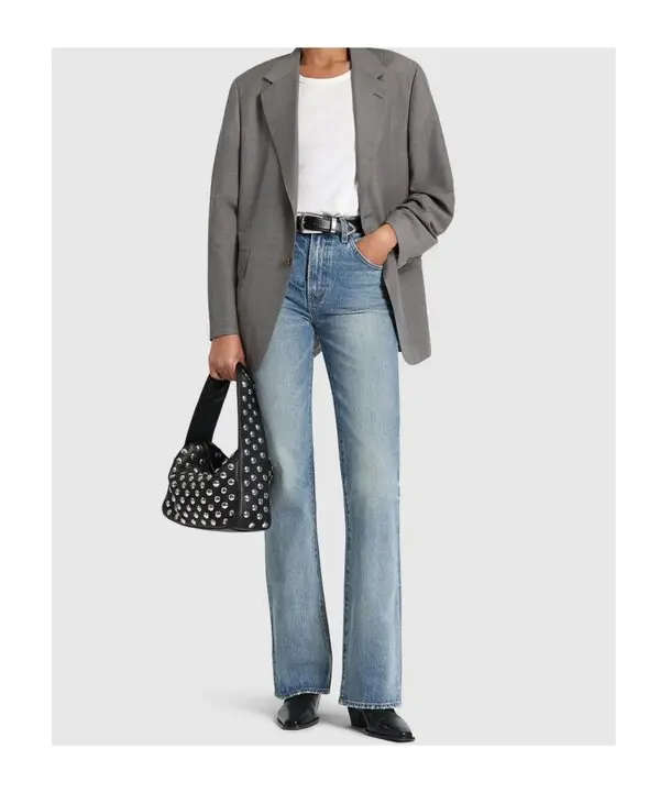 NILI LOTAN High Waist Denim Trousers