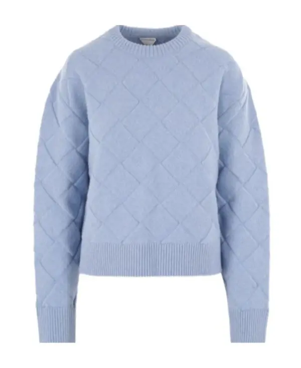 Bottega Veneta Intrecciato Quilted Crewneck Jumper - Blue