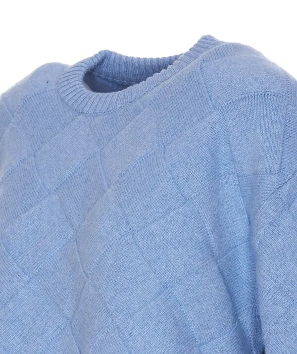 Bottega Veneta Intrecciato Quilted Crewneck Jumper - Blue