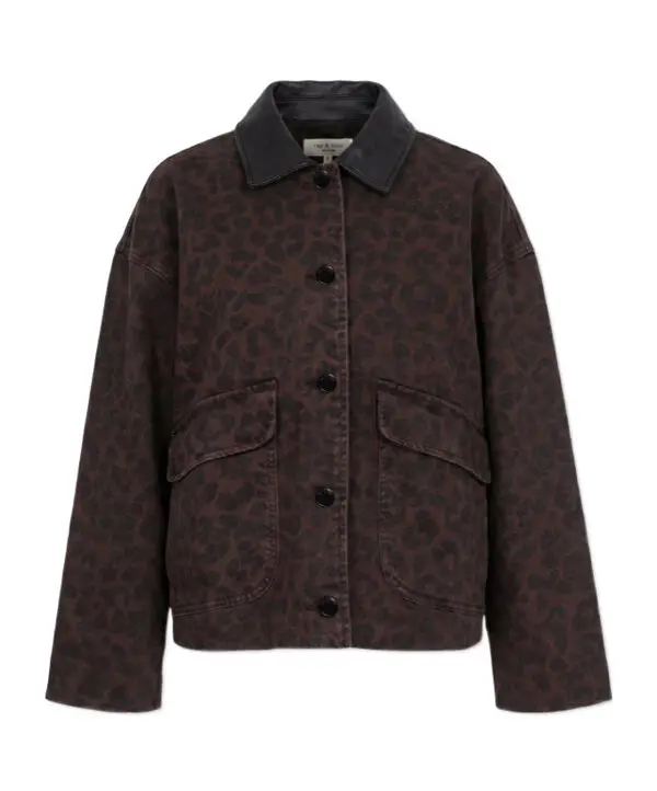 RAG  BONE Rag & Bone Leopard Print Collar Jacket