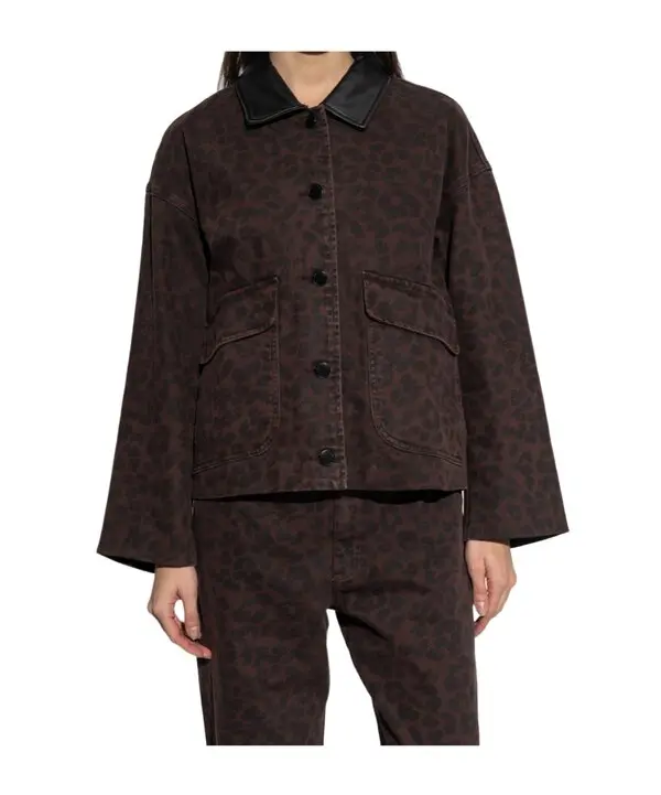 RAG  BONE Rag & Bone Leopard Print Collar Jacket