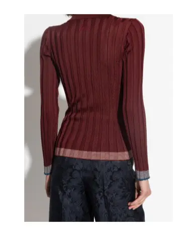 Etro Ribbed Polo Shirt With Pegaso Buttons - Brown